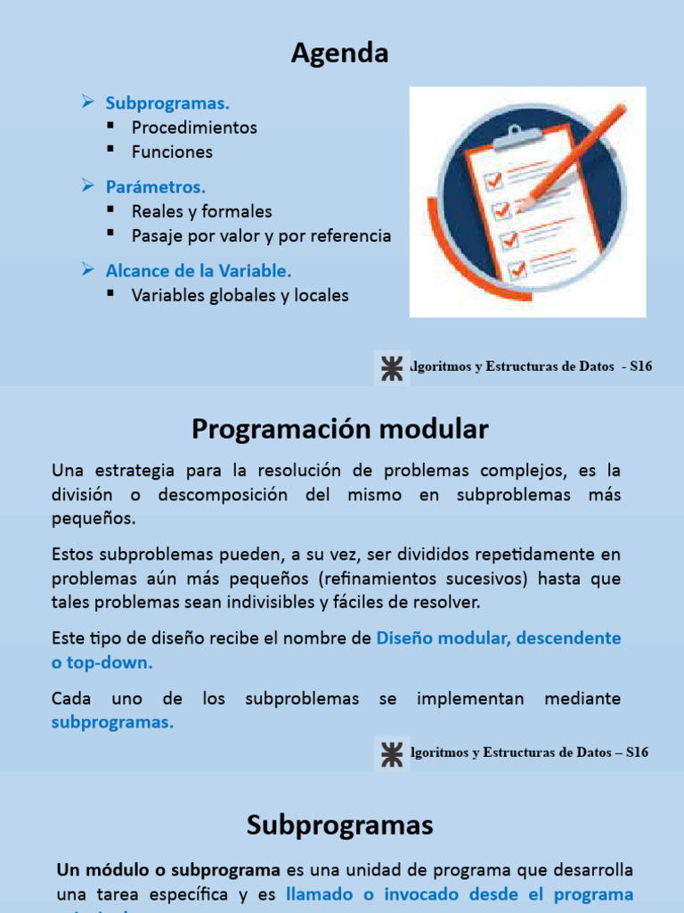 Clase4 ProgramacionModular | PDF | Algoritmos | Parámetro (programación ...