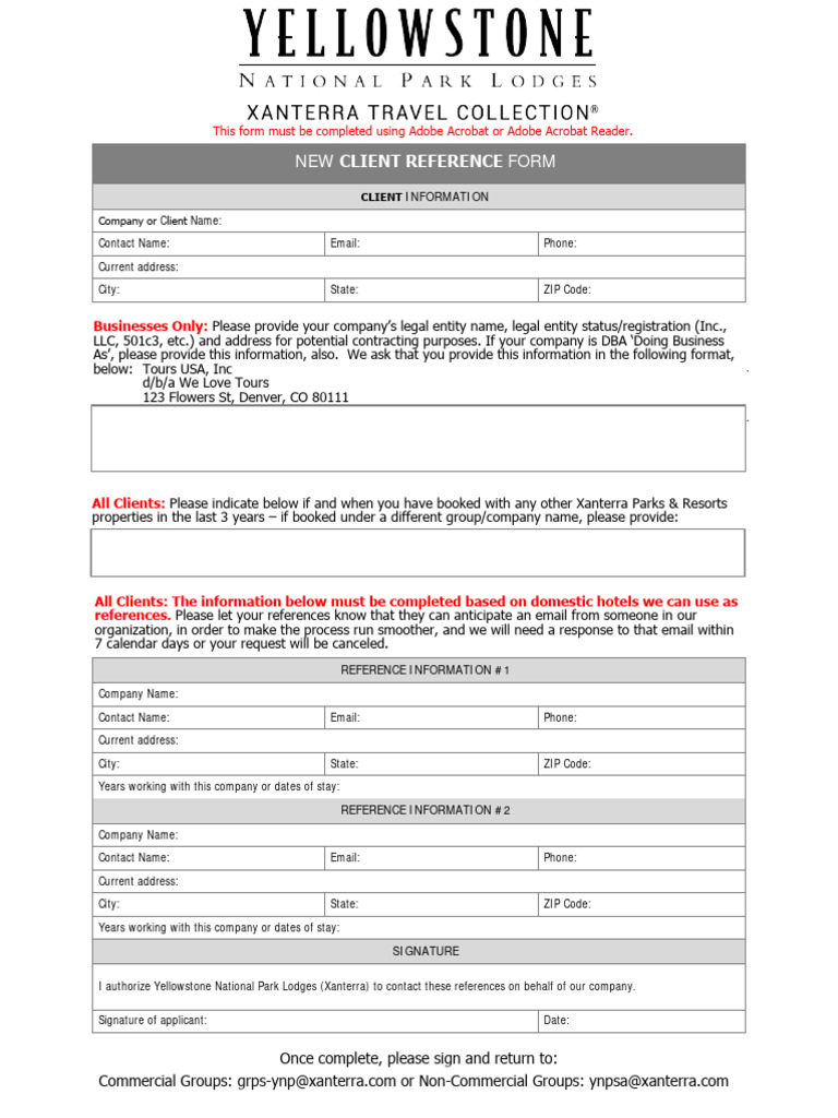 New Client Reference Form 20240528 | PDF