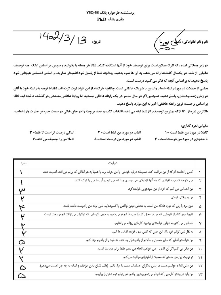 پرسشنامه نهایی، با پیشگفتار Ysq | PDF