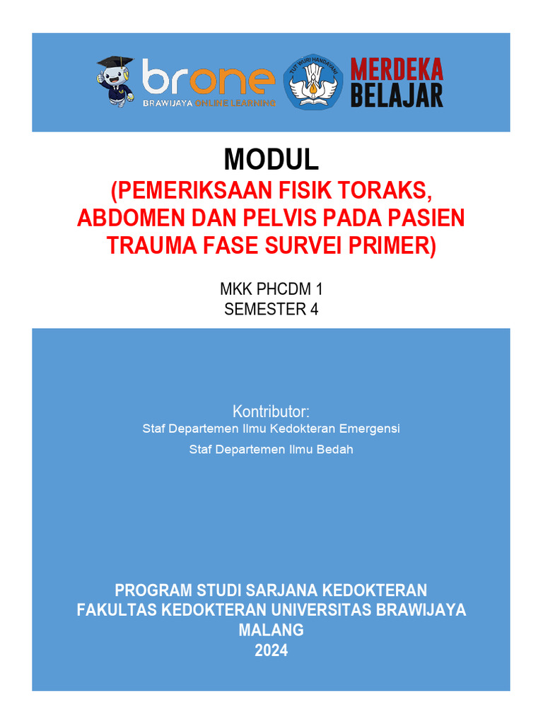 Modul Skill Trauma Dada Abdomen Pelvis PHCDM 1 2023 2024 | PDF