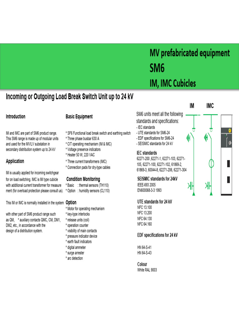 SM6 IM | PDF | Humidity | Electrical Substation