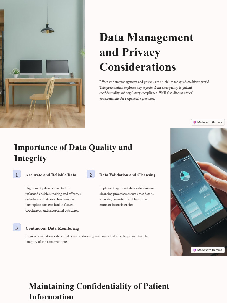 Data Management and Privacy Considerations | PDF | Regulatory ...