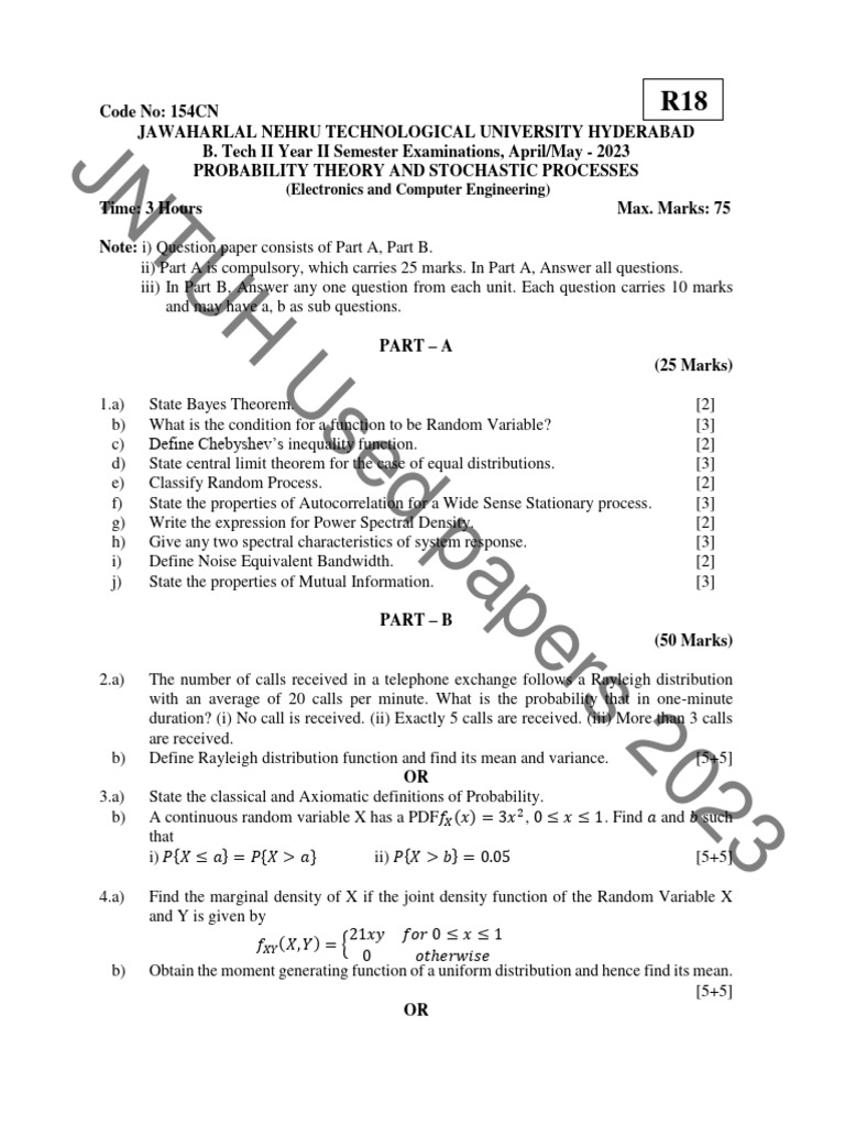 AprilMay 2023 | PDF | Probability Density Function | Random Variable