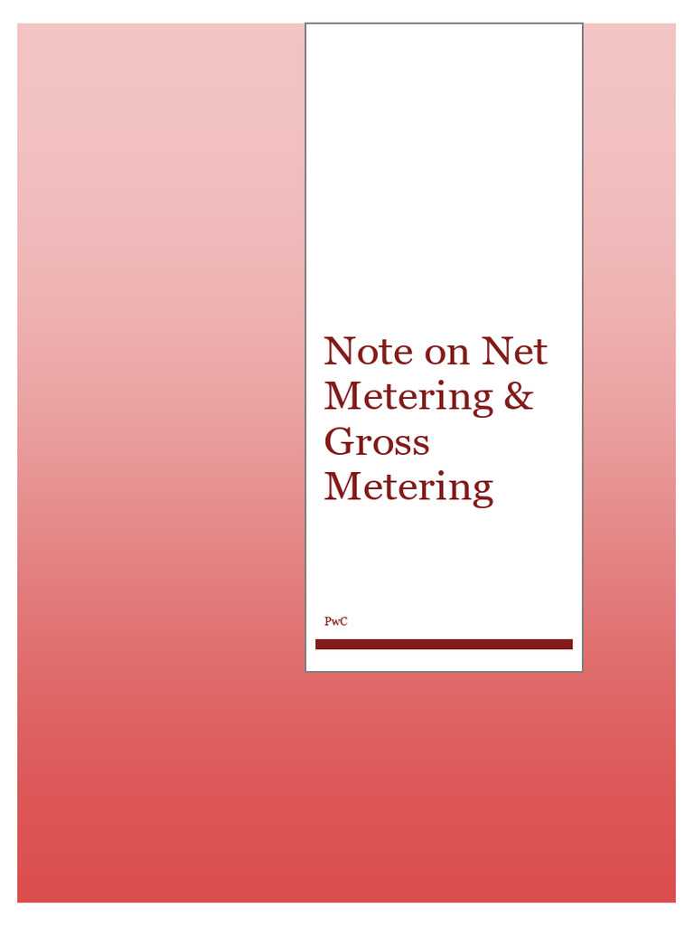 Note On Net & Gross Metering | PDF | Electricity | Electrical Engineering