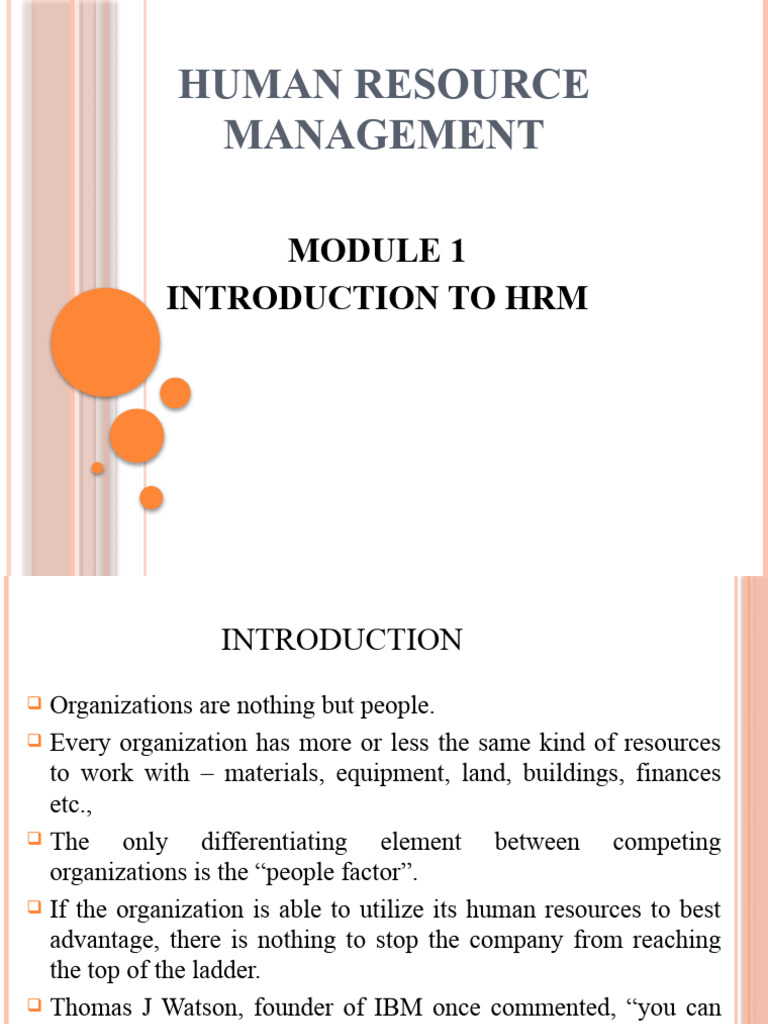 HRM Module I | Download Free PDF | Human Resource Management | Employment
