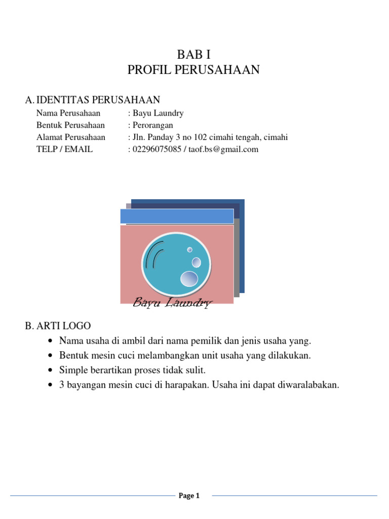 contoh proposal laundry 3 | PDF
