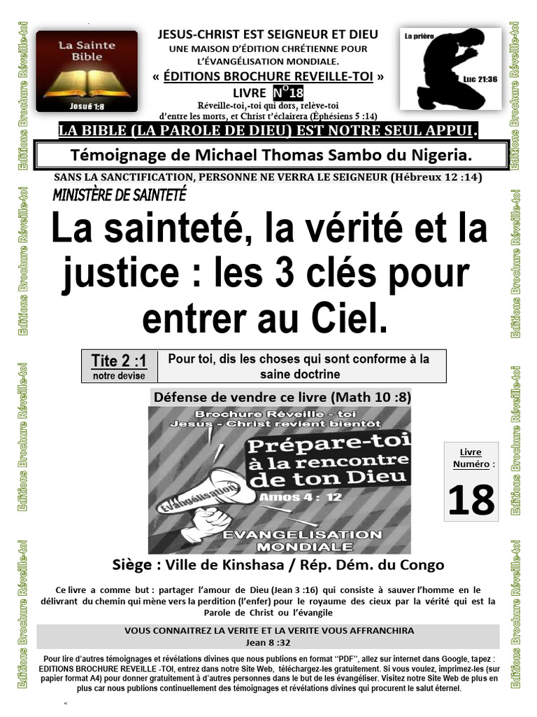Clés de la sainteté et de la vérité | PDF | Enfer | Grâce (christianisme)
