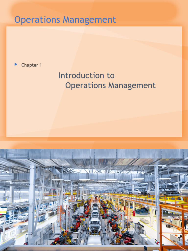 Chapter 1 Introduction To Operations Management | PDF | Supply Chain ...
