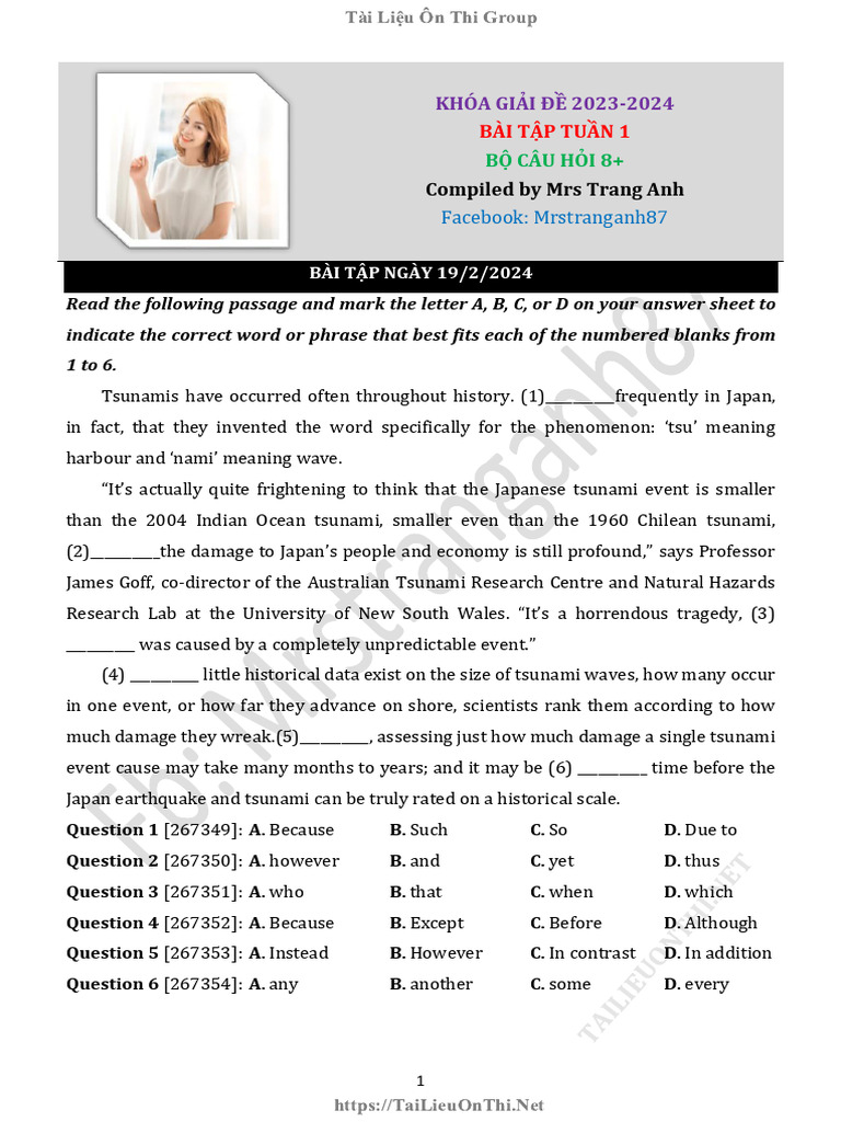 (LGD 2024) Bo Cau Hoi 8 Đã G P | PDF | Tsunami | Books