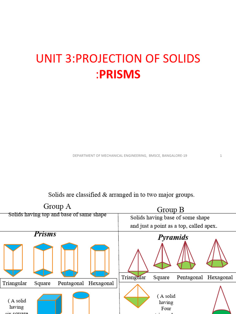 Projections of solids 2020 Part1 Prisms | Download Free PDF | Rectangle | Euclidean Geometry