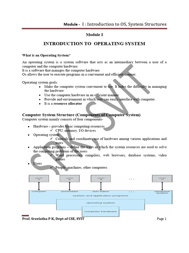 OS Notes Module 1 | Download Free PDF | Computer Data Storage | Client ...