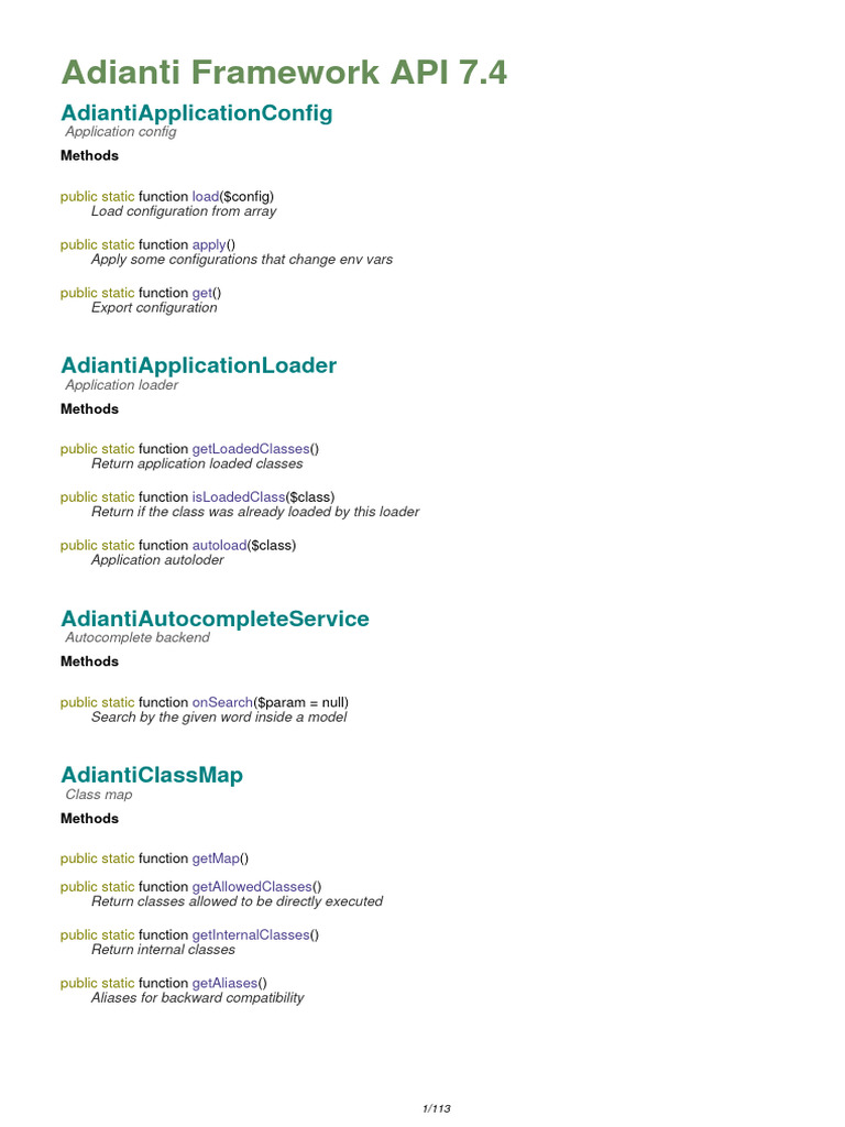 Adianti Framework API | PDF | Method (Computer Programming) | Constructor (Object Oriented ...