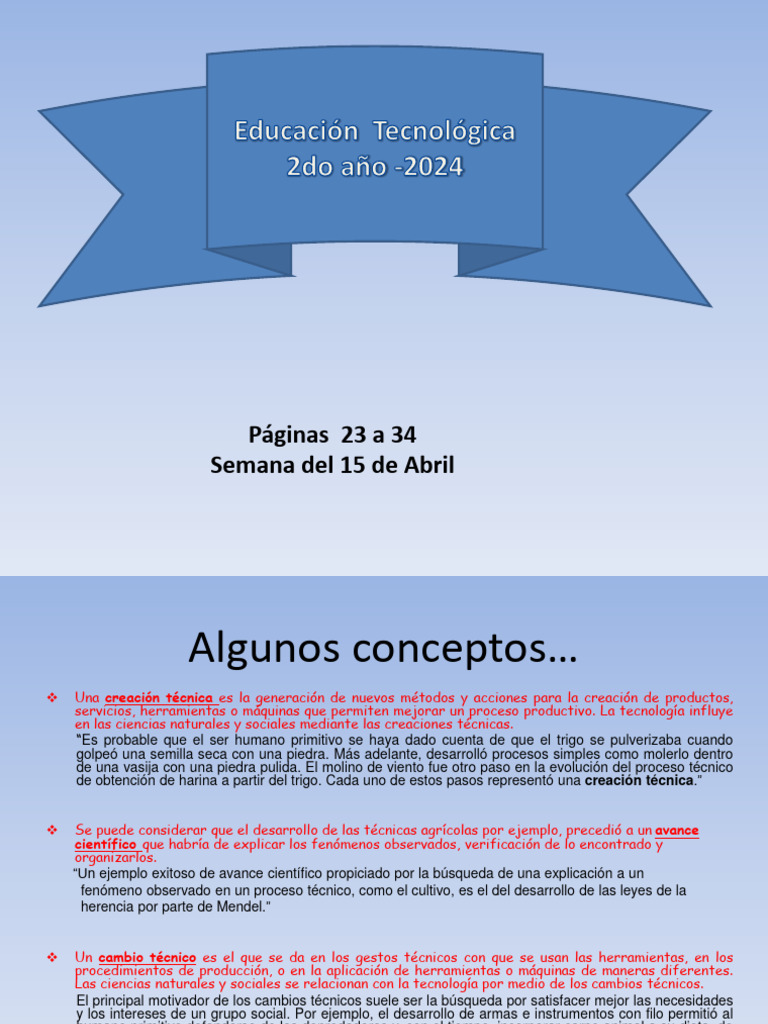Educaci-N Tecnol-Gica 2do A-O Semana Del 15 de Abril 2024 | PDF | Diseño | Herramientas