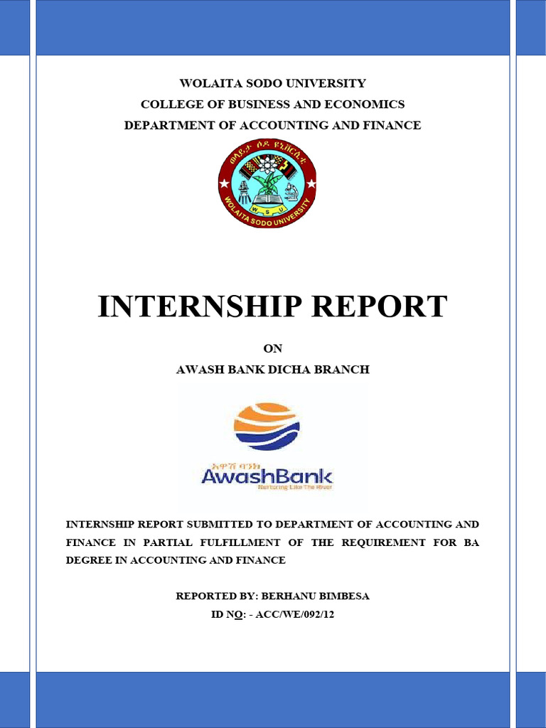 Berhanu Internship Report | Download Free PDF | Banks | Deposit Account