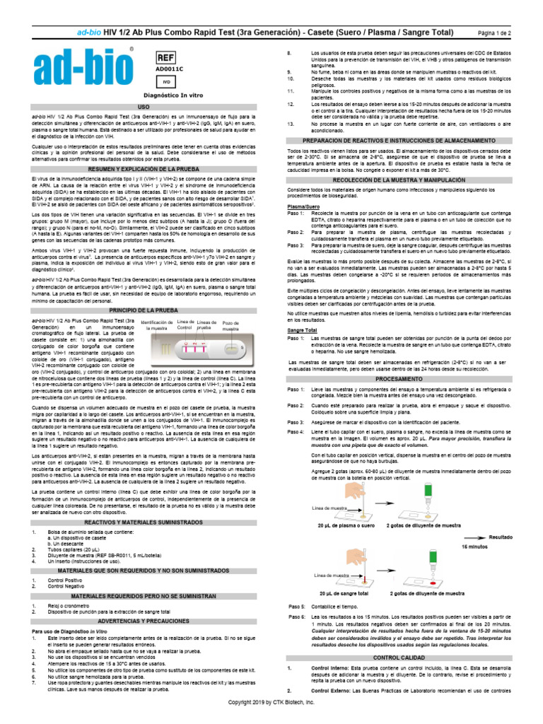INSERTO HIV AD-BIO (1) | PDF | VIH | VIH / SIDA