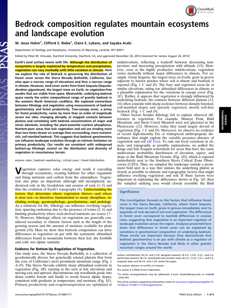 Hahm - Et - Al - 2014 - Bedrock Composition Regulates Mountain ...