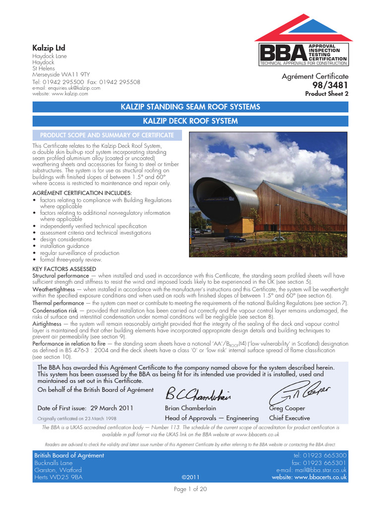 Kalzip-BBA-98-3481-Product-Sheet-2-Kalzip-Deck-Roof-System | Download ...
