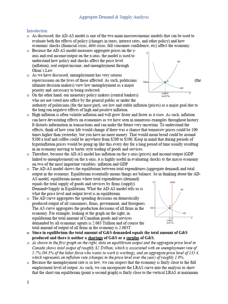 ADAS Surpluses, Shortages, Self Correcting | PDF | Economic Equilibrium ...