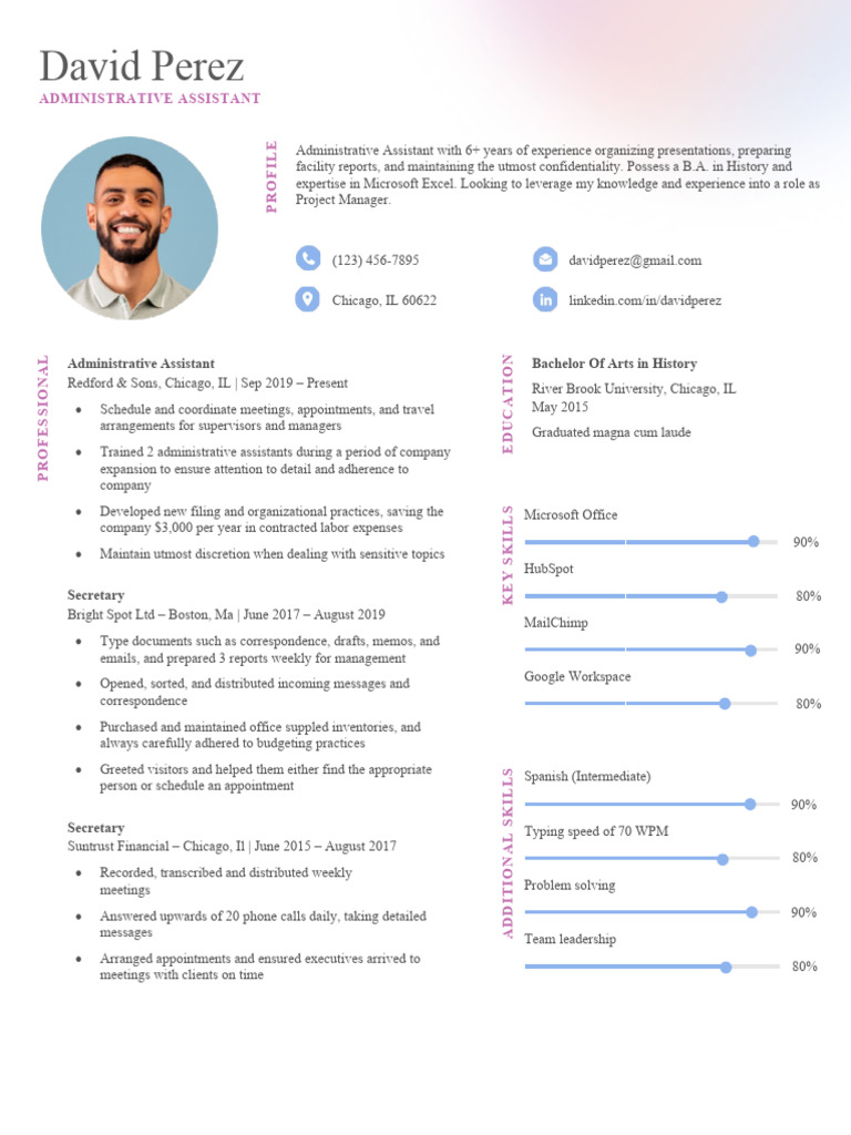 Tech Colorful Resume Template Violet Blue | PDF | Résumé