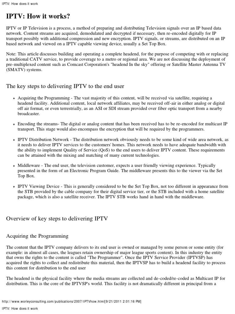 IPTV - How Does It Work | PDF | Iptv | Set Top Box