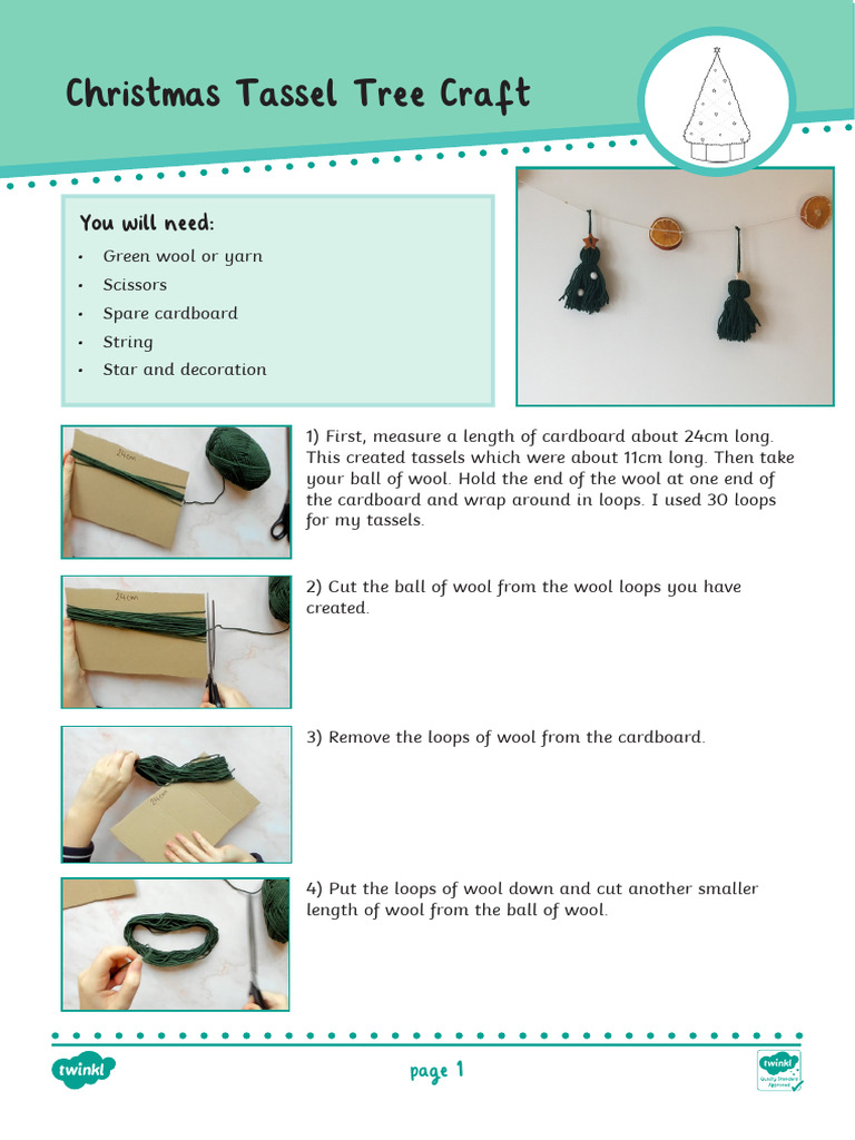 T TC 1637687025 Christmas Tree Decoration Tassel Instructions Christmas ...