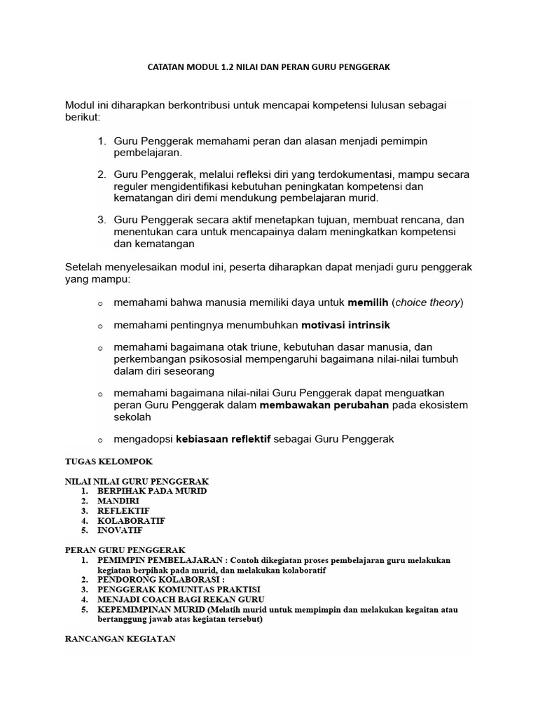 Catatan Modul 1.2 | PDF | Sains & Matematika