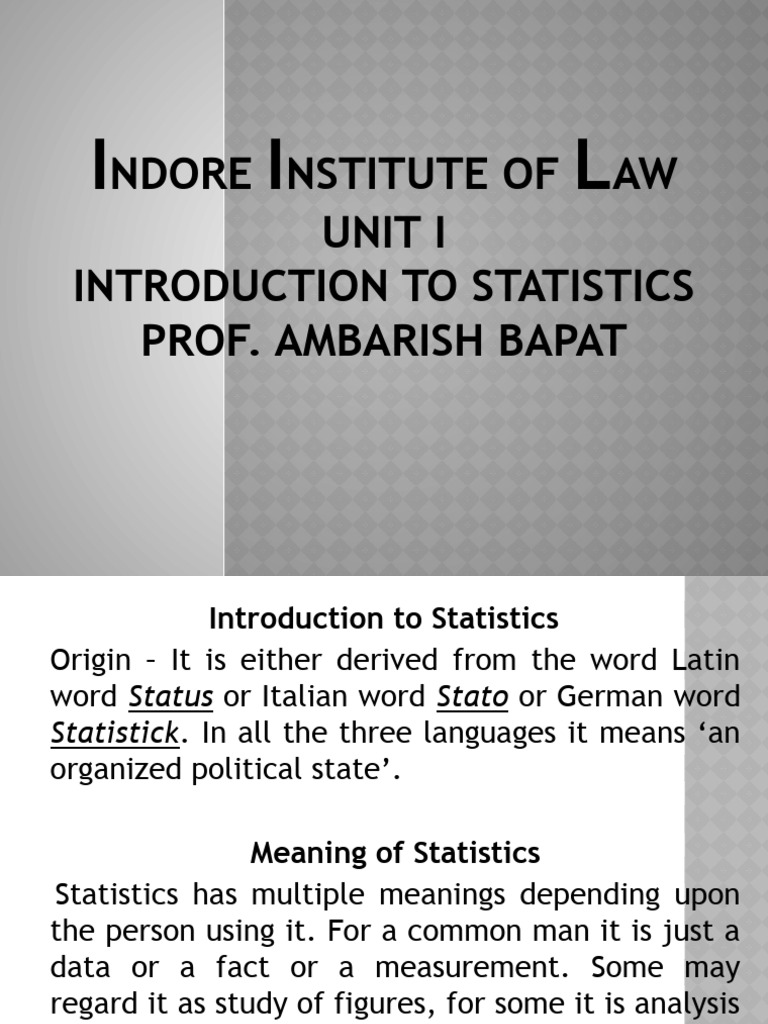 Unit I Inroduction To Statistics BBA III | PDF | Statistics | Numbers
