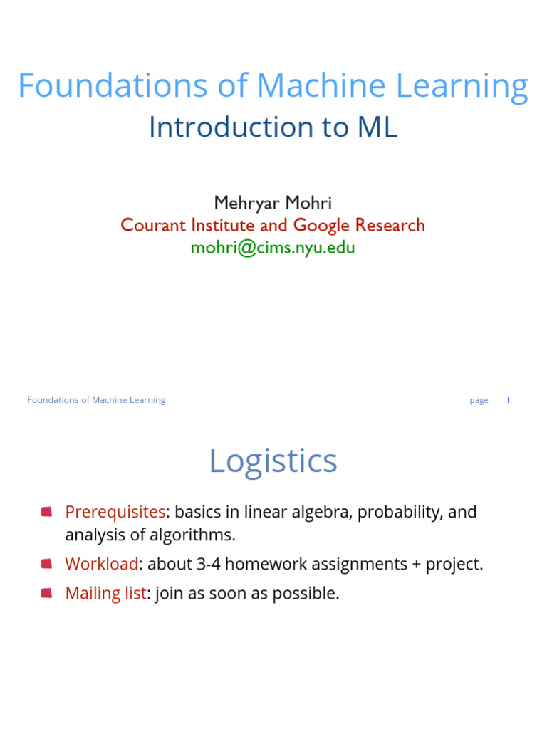 Lecture 1 | PDF | Machine Learning | Applied Mathematics