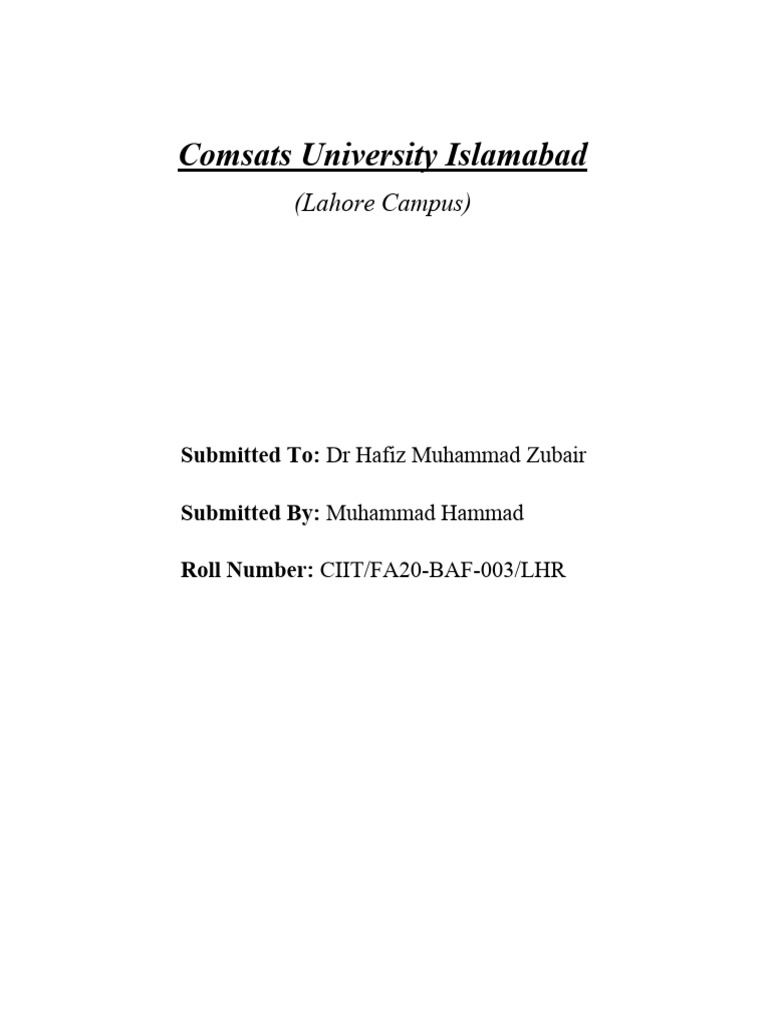 FA20-BAF-003 (MUHAMMAD HAMMAD) Islamiyat | PDF | God In Islam | Creator Deity