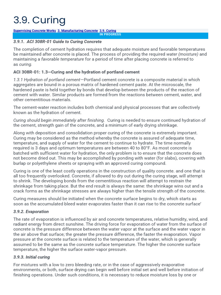 Concrete Curing Techniques Guide | PDF | Concrete | Cement