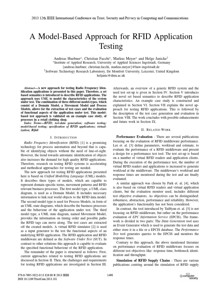 Huebner 2013 | PDF | Radio Frequency Identification | Conceptual Model
