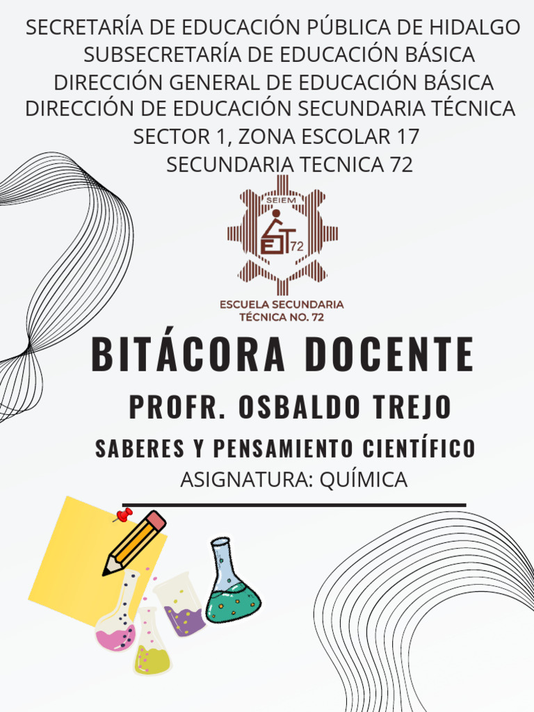 Bitácora Docente: Química Secundaria | PDF | Educación primaria | Maestros