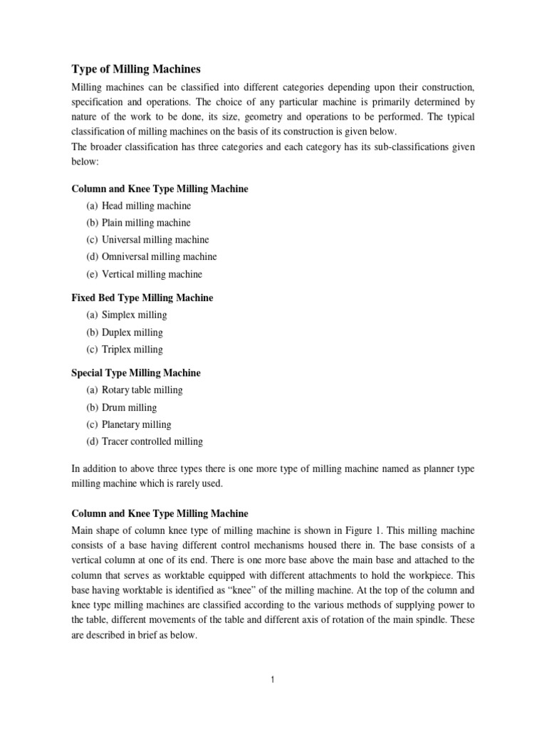 Milling Machines | PDF | Machines | Metalworking