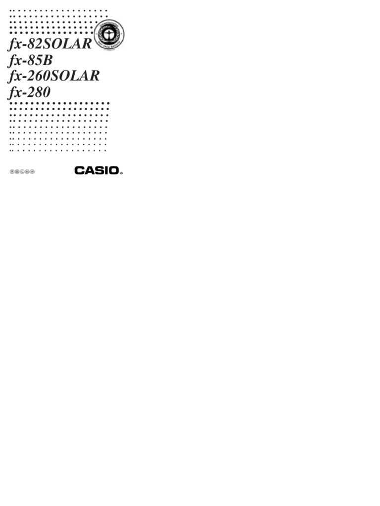 Casio FX-260 Solar User Manual (English - 38 Pages) | PDF