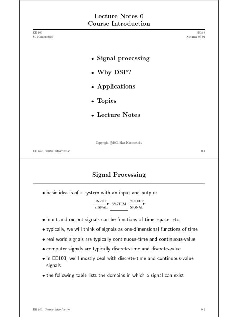 DSP Note Sashi Sir | PDF | Digital Signal Processing | Discrete Time ...