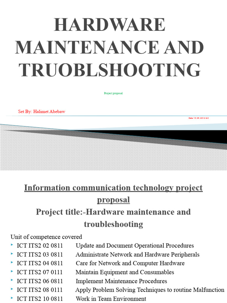 H.M trublshooting Project proposal | Download Free PDF | Computer Network | Computer Hardware