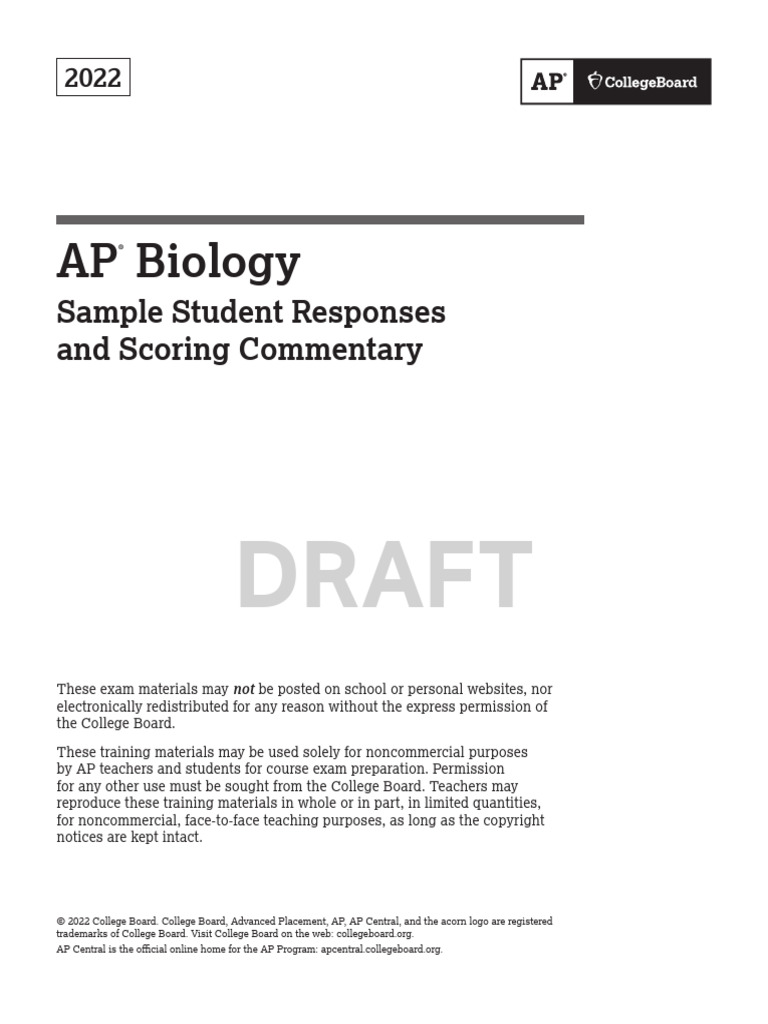 2022 AP Biology Student Samples | PDF | Meiosis | Cell Signaling