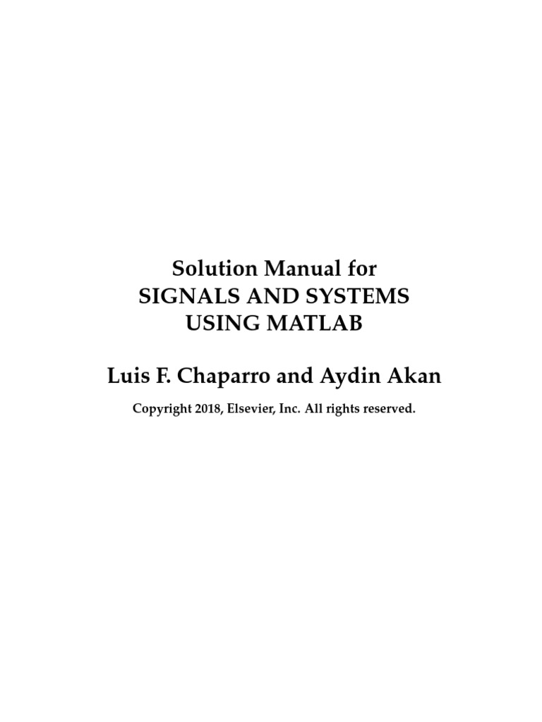 Signals and Systems Using MATLAB, Third Edition Solution Manuel | PDF | Complex Number | Data ...