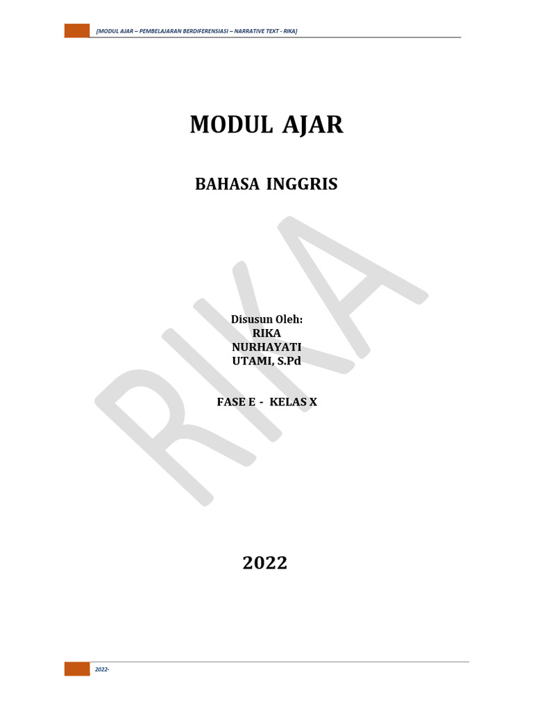 Contoh Modul Naratif Oke Contoh | PDF