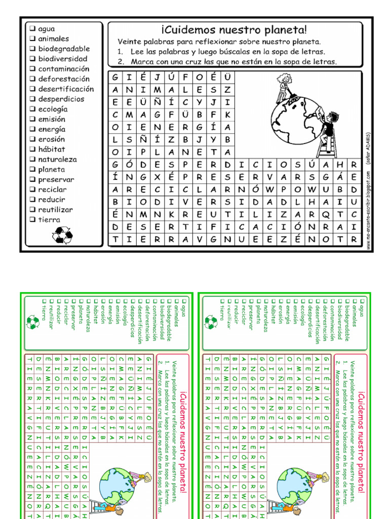 Sopa de Letras Dia de La Edu. Ambiental | PDF