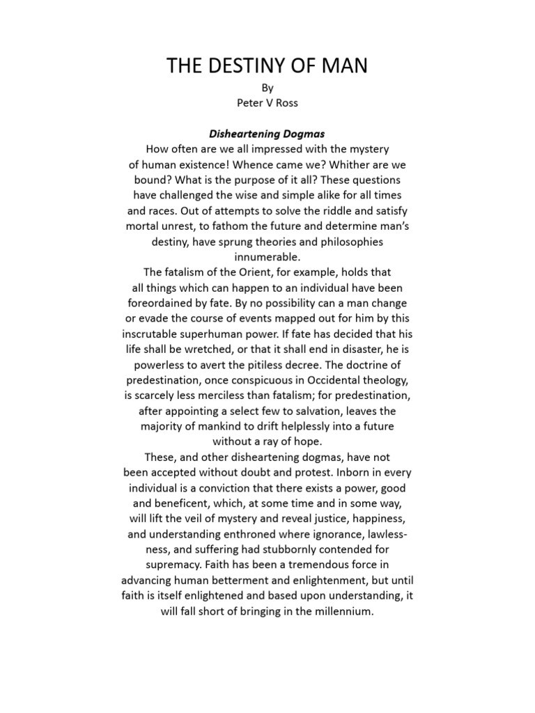 The Destiny of Man | PDF | Mind | Thought