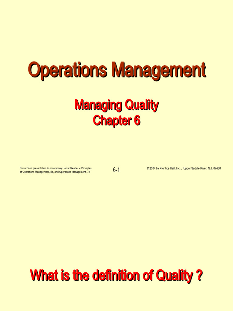 Managing-Quality-Chapter-6 | Download Free PDF | Operations Management | Lean Manufacturing