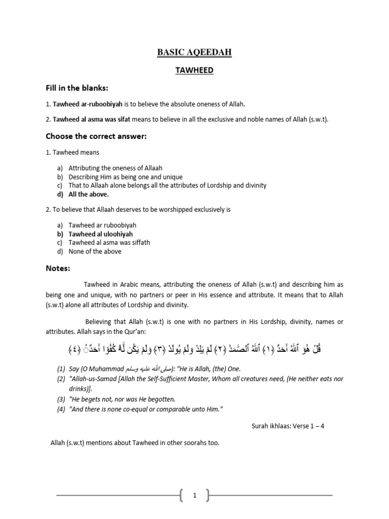 Basics of Islam Aqeedah, Wudu and Salah | Download Free PDF | Prophets ...