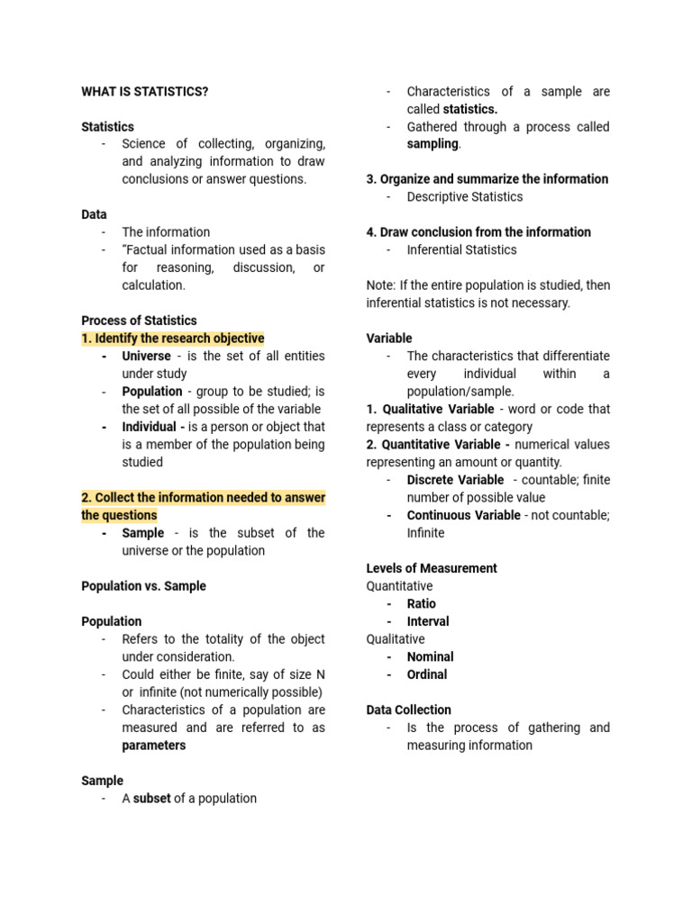 WHAT IS STATISTICS_ | PDF | Statistics | Level Of Measurement