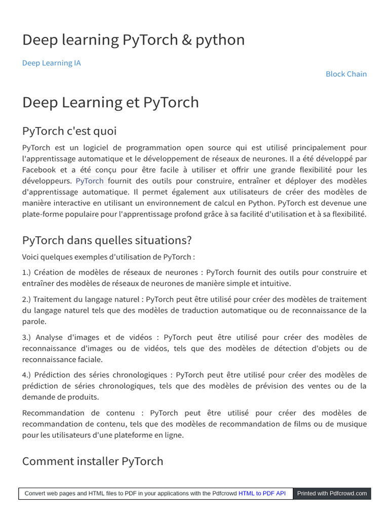 Art Python Doctor Page Deep Learning Pytorch | PDF | Apprentissage ...