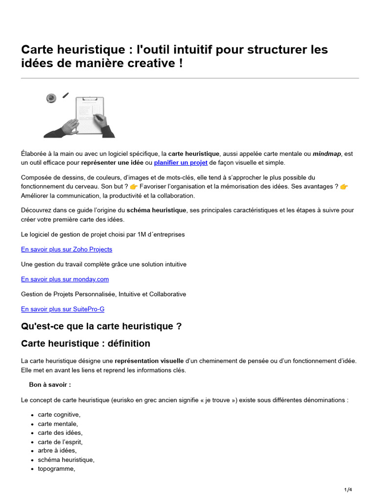Carte Heuristique Loutil Intuitif Pour Structurer Les Idées de Manière ...