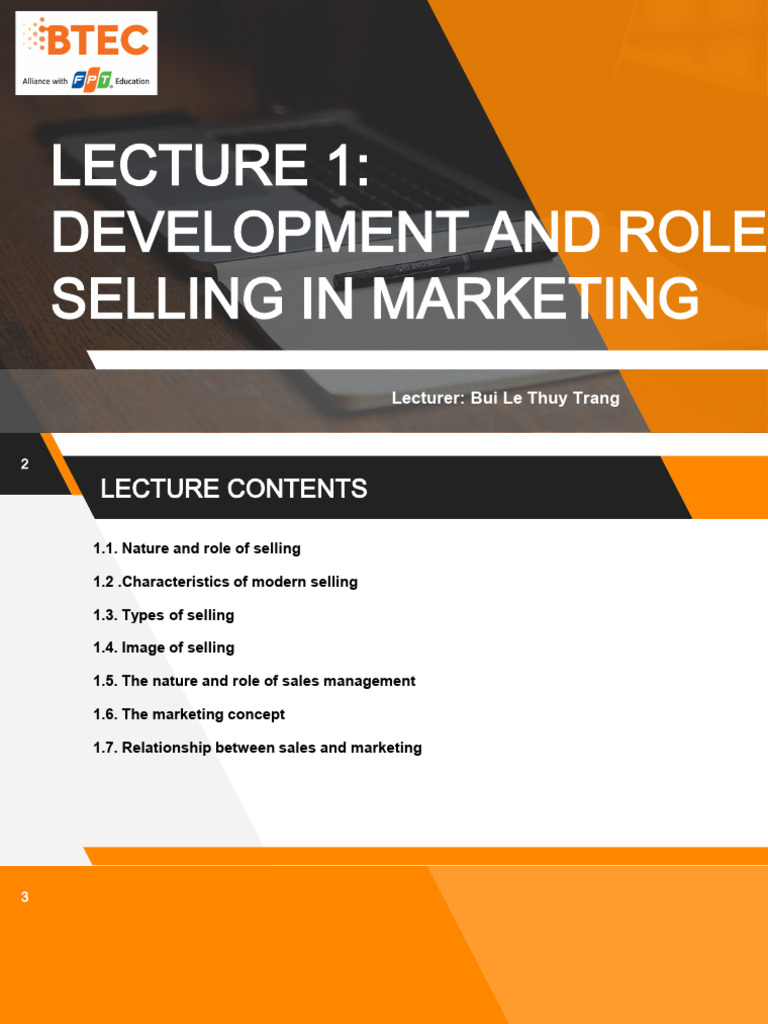 LM Lecture 1 - Development and Role of Selling in Marketing | PDF ...