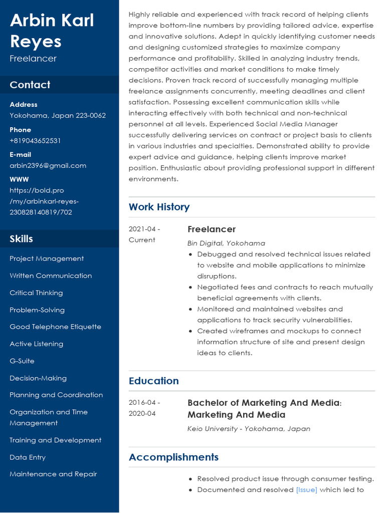 Arbin Karl - Reyes - Resume Marketing | PDF | Marketing | Social Media