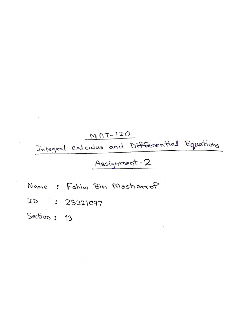 MAT120 Assignment 2 | PDF