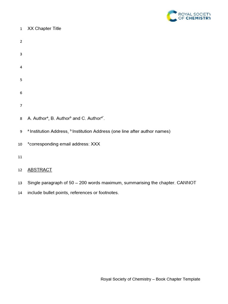 Royal Society of Chemistry Book Chapter Template | PDF | Written ...